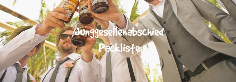 Packliste Junggesellenabschied für das "Team Bräutigam"